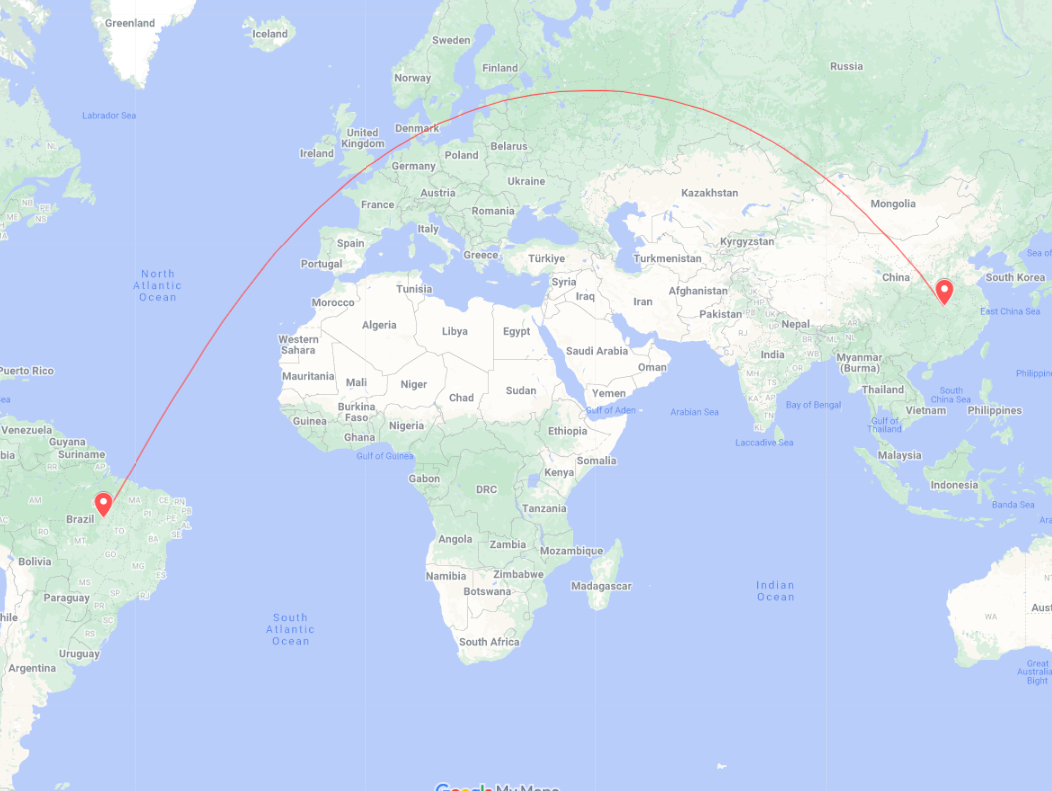 从中国运送到巴西 - 鼎达富